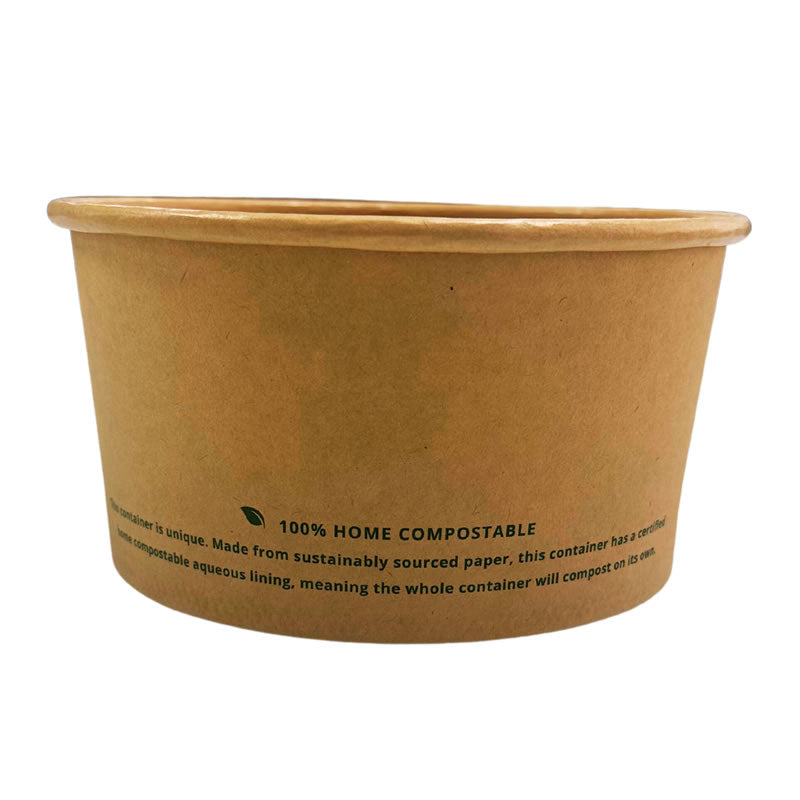 32oz (1000ml) Kraft Paper Bowl (150 x 130 x 73mm) - Disposable Green