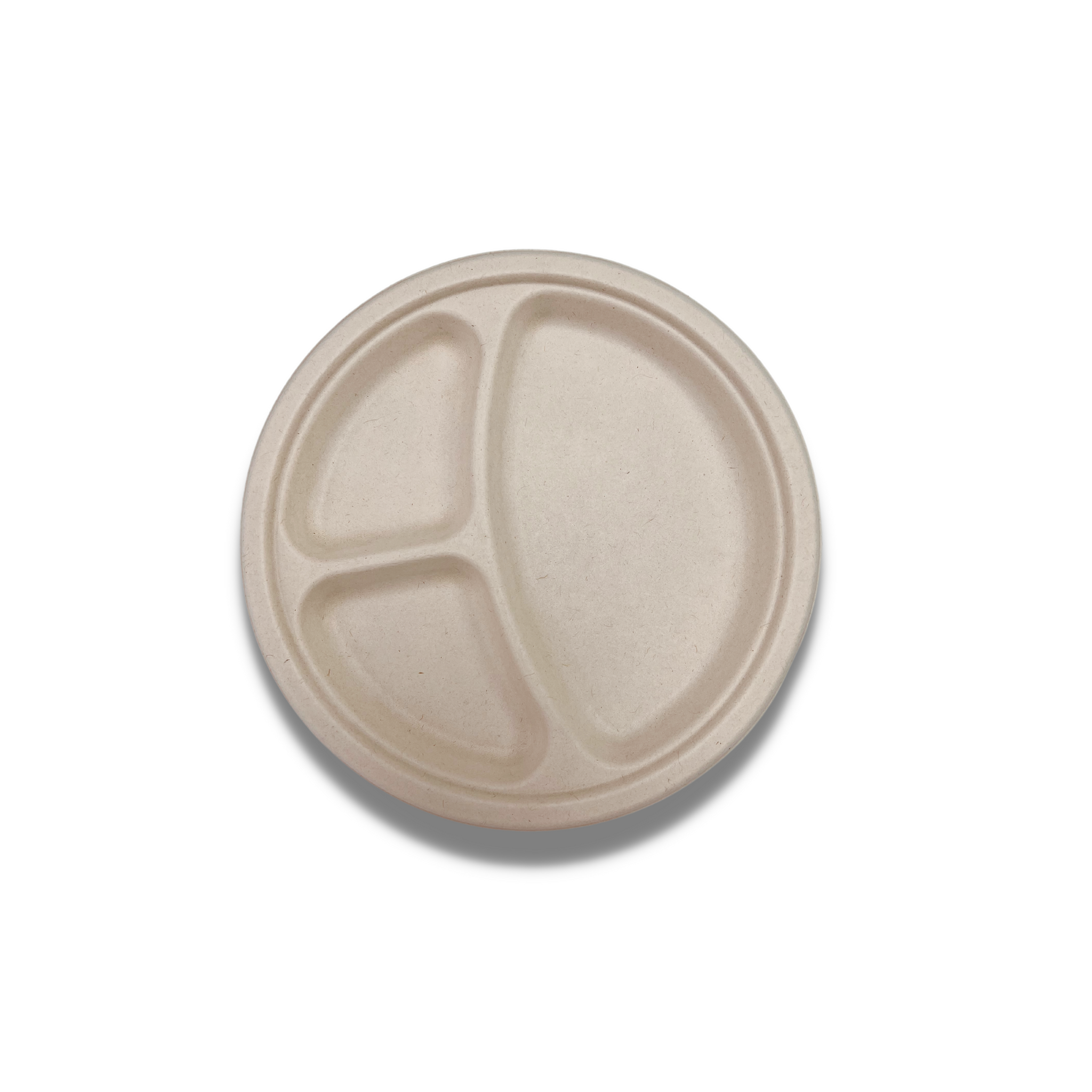 Sample-25cm x 2.5cm Round Bagasse Plate 3 CPT - Disposable Green