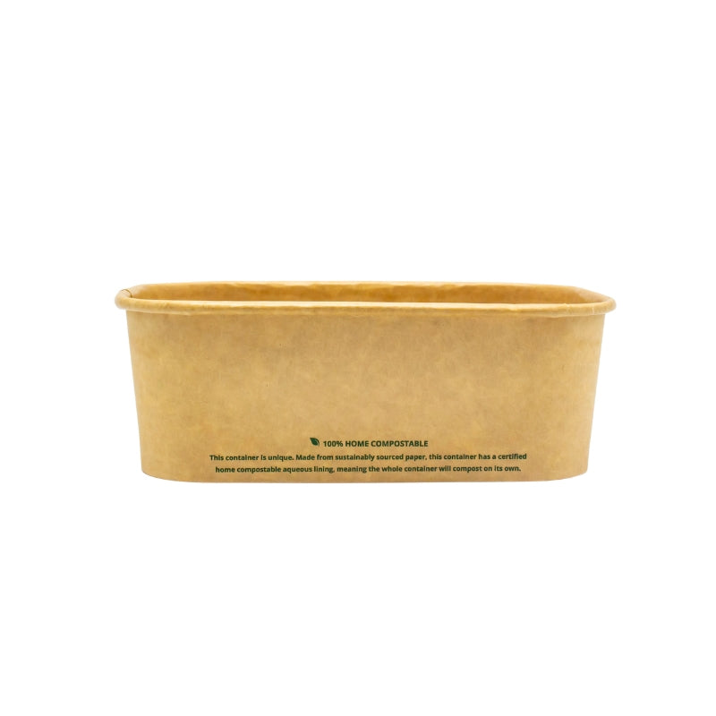Sample-750ml Rectangle Kraft Container 120*170mm*57mm - Disposable Green