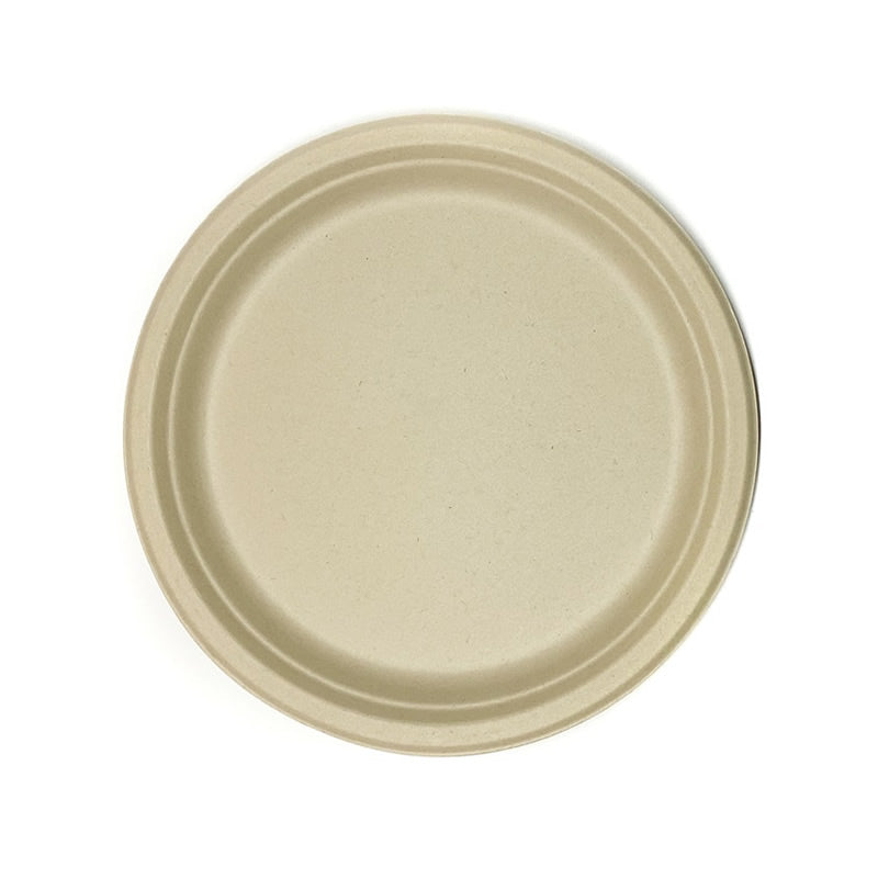 Sample-Round Bagasse Plate - 25cm (10 inch) - Disposable Green
