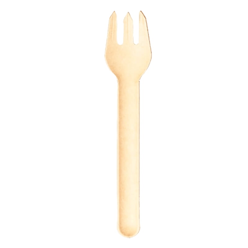 Sample- Kraft Paper Forks 16cm L - Disposable Green