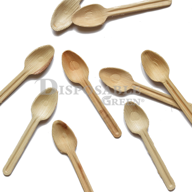Sample-Areca Leaf Spoons 17L x 1D cm - Disposable Green